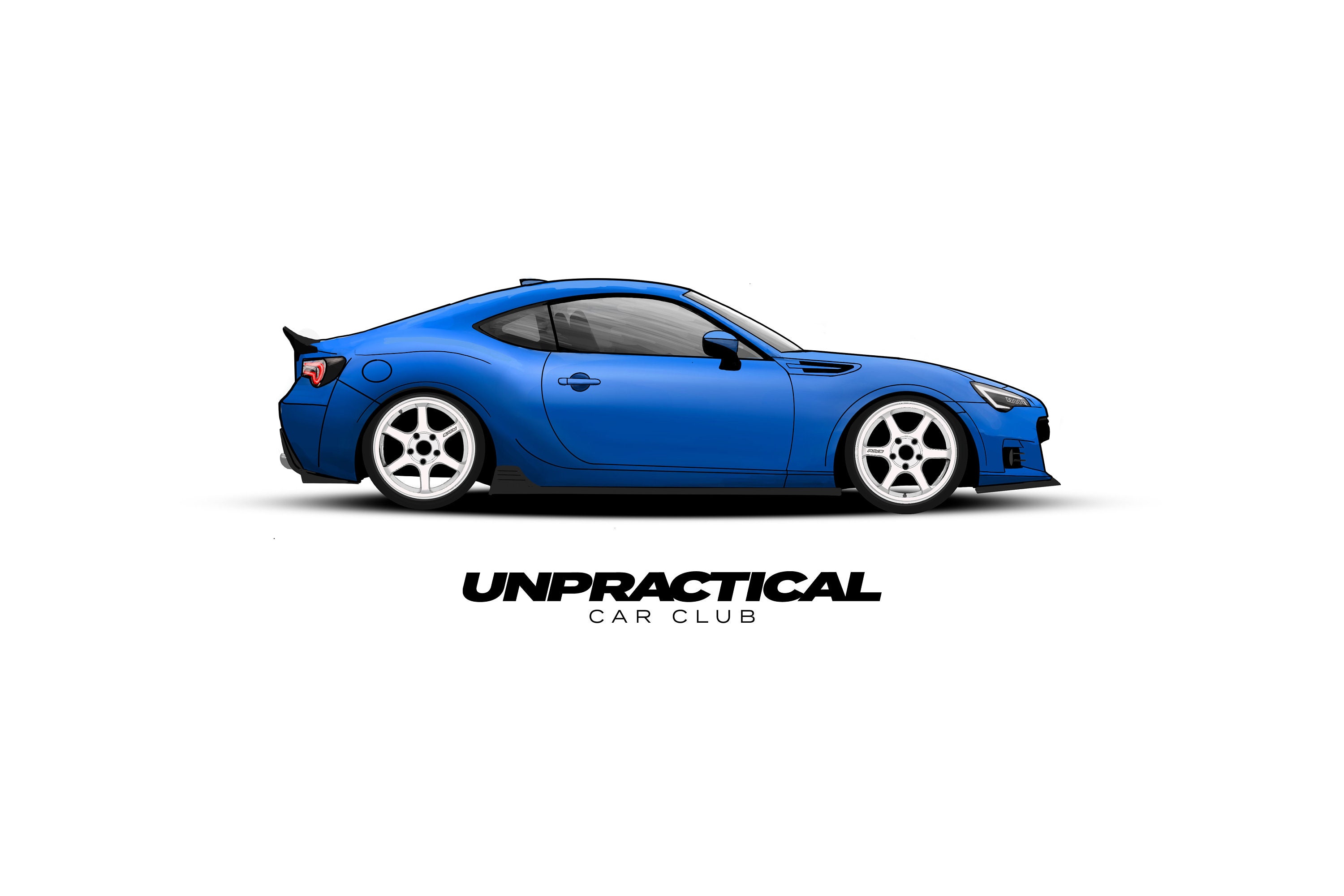 Subaru Brz Illustrated Poster - (digital) - Scion FRS - GT86 - JDM - Etsy