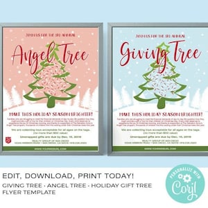 Giving Tree • Angel Tree Flyer Template | EDITABLE | Christmas Charity ...