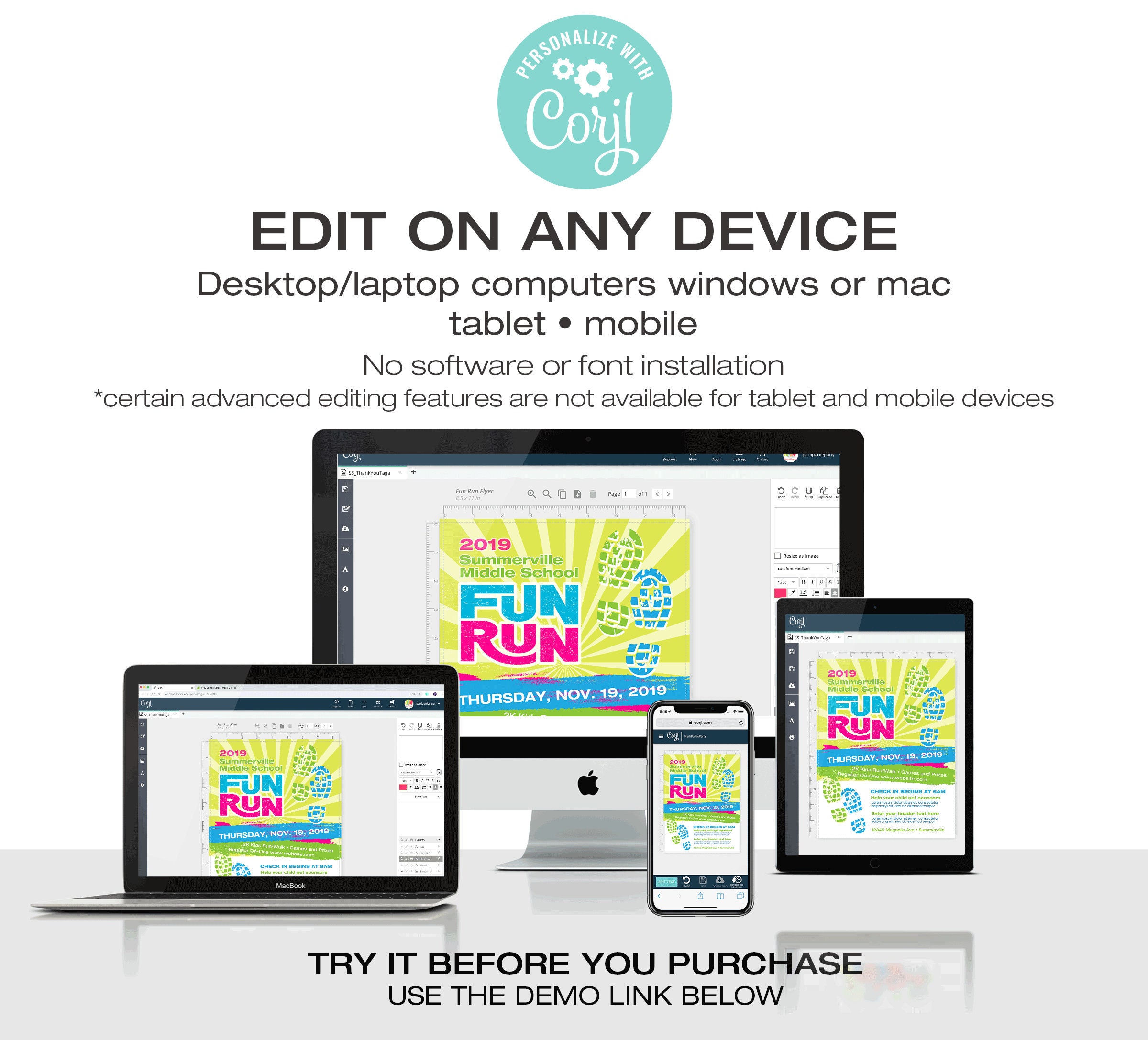 Fun Run Flyer Template • Kids Run • Template | Editable Template ...