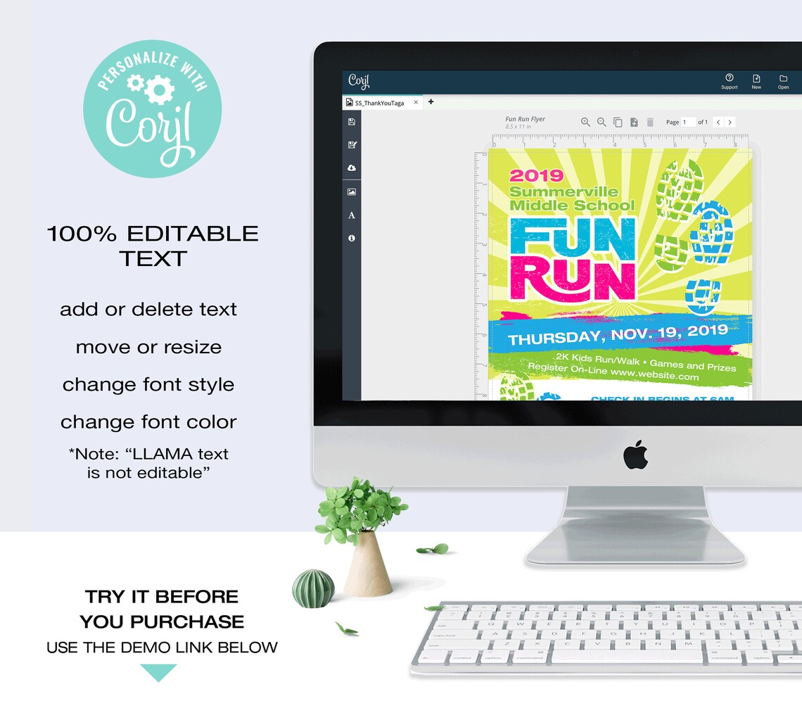 Fun Run Flyer Template • Kids Run • Template | Editable Template ...