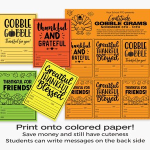 Gobble Grams, Editable Thanksgiving Candy Grams, Printable Gobble Grams ...
