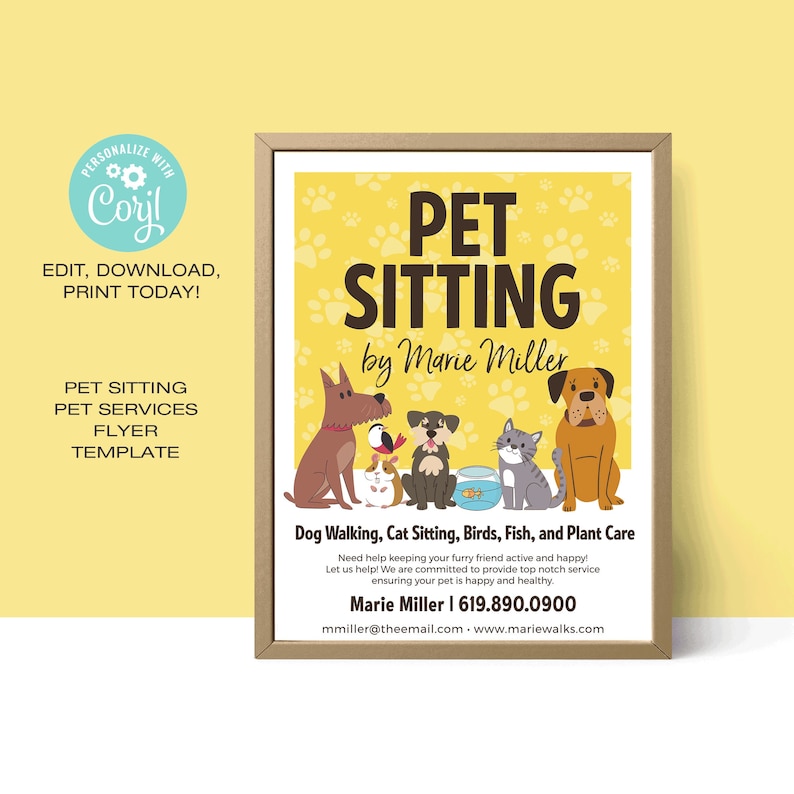 Pet Sitting Flyer Template • Pet Services • Dog Walking Flyer Template ...