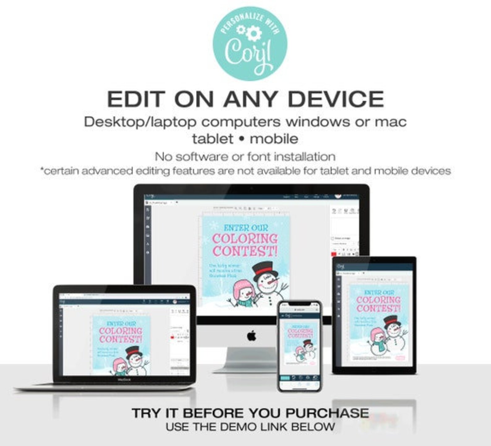 Winter Flyer Template • Coloring Contest Flyer Template | EDITABLE ...