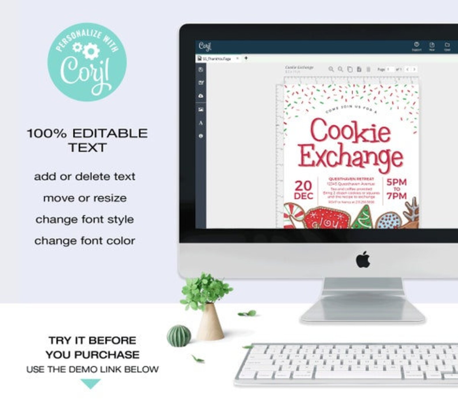 Cookie Exchange Template | EDITABLE | Holiday Cookie Exchange Flyer ...