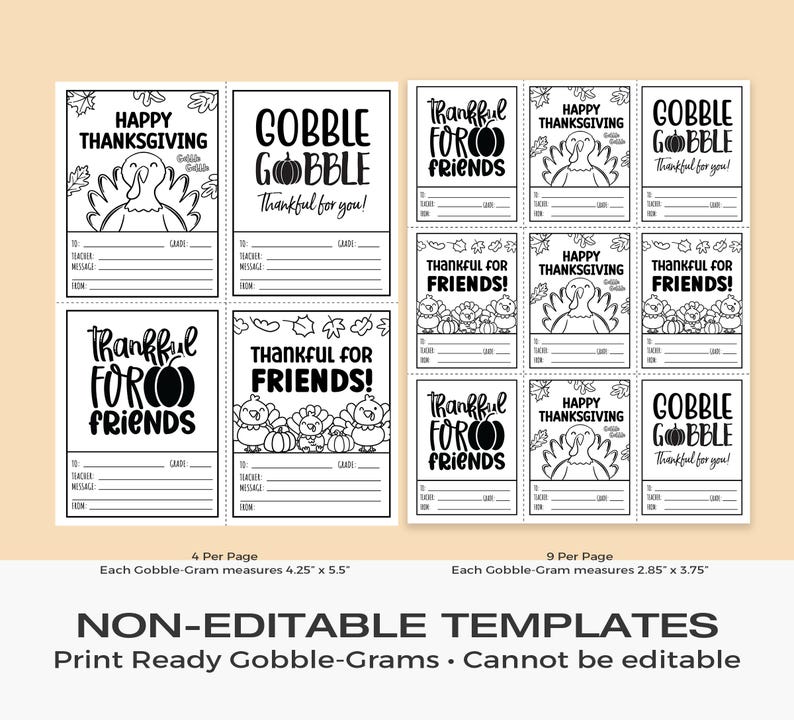 Gobble Grams, Editable Thanksgiving Candy Grams, Printable Gobble Grams ...