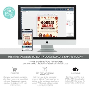 Gobble Grams, Editable Thanksgiving Candy Grams, Printable Gobble Grams ...