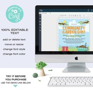 EDITABLE Garden Flyer | Community Garden Flyer Template • Garden Party ...