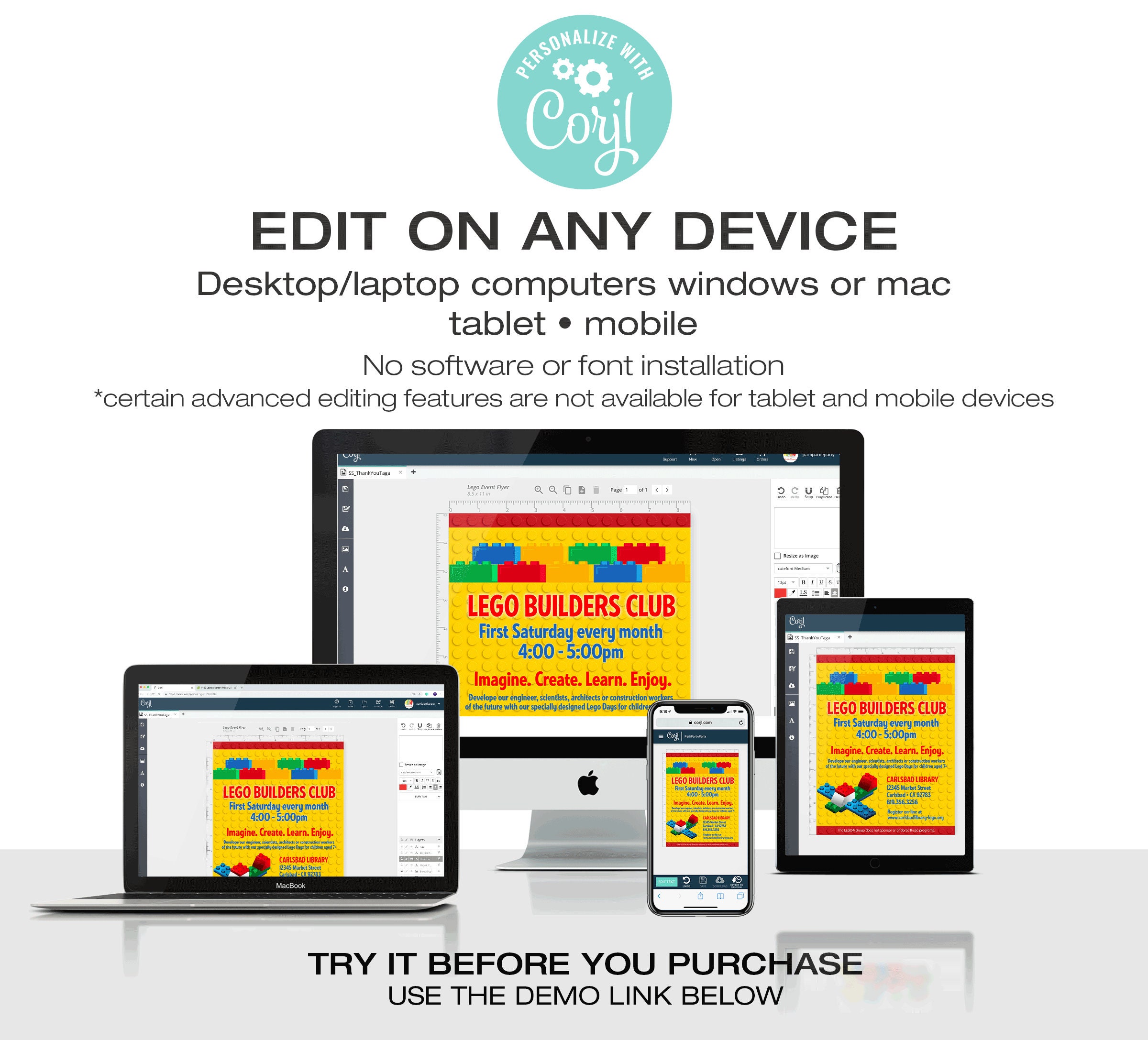 Building Brick Flyer Brick Club Flyer Template Editable Template ...