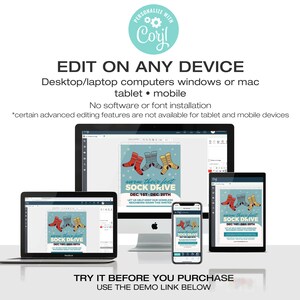 Winter Sock Drive Flyer Template • Sock Drive | EDITABLE | Sock Drive ...