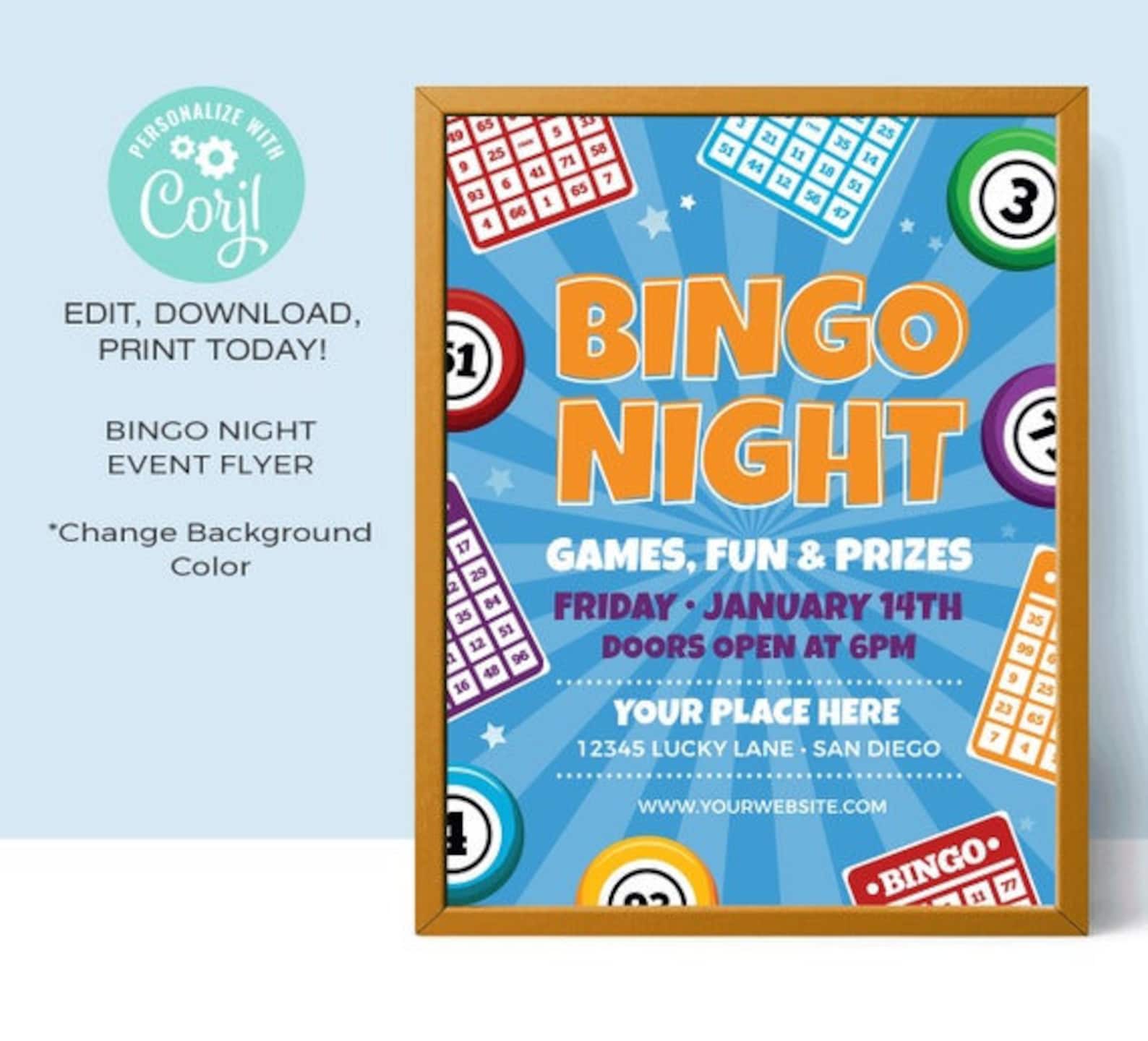 Bingo Night Flyer Template • Bingo Flyer Template | EDITABLE | Event ...
