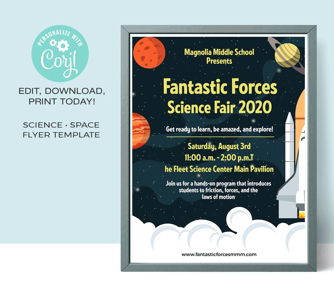 Science Fair • Space Fair • Science Festival • School Flyer Template ...