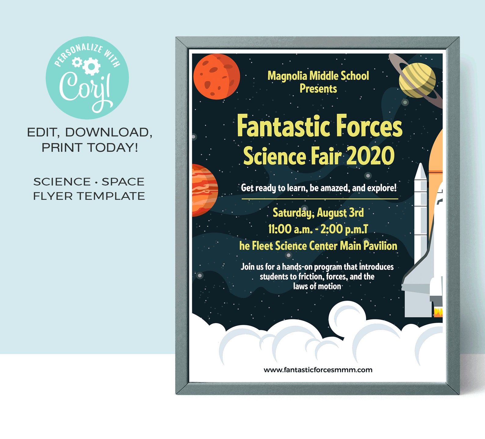 Science Fair • Space Fair • Science Festival • School Flyer Template ...