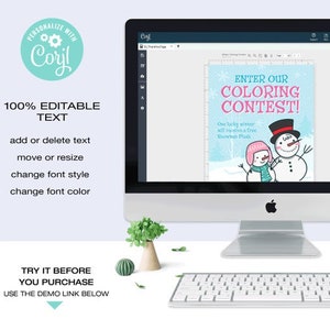 Winter Flyer Template • Coloring Contest Flyer Template | EDITABLE ...