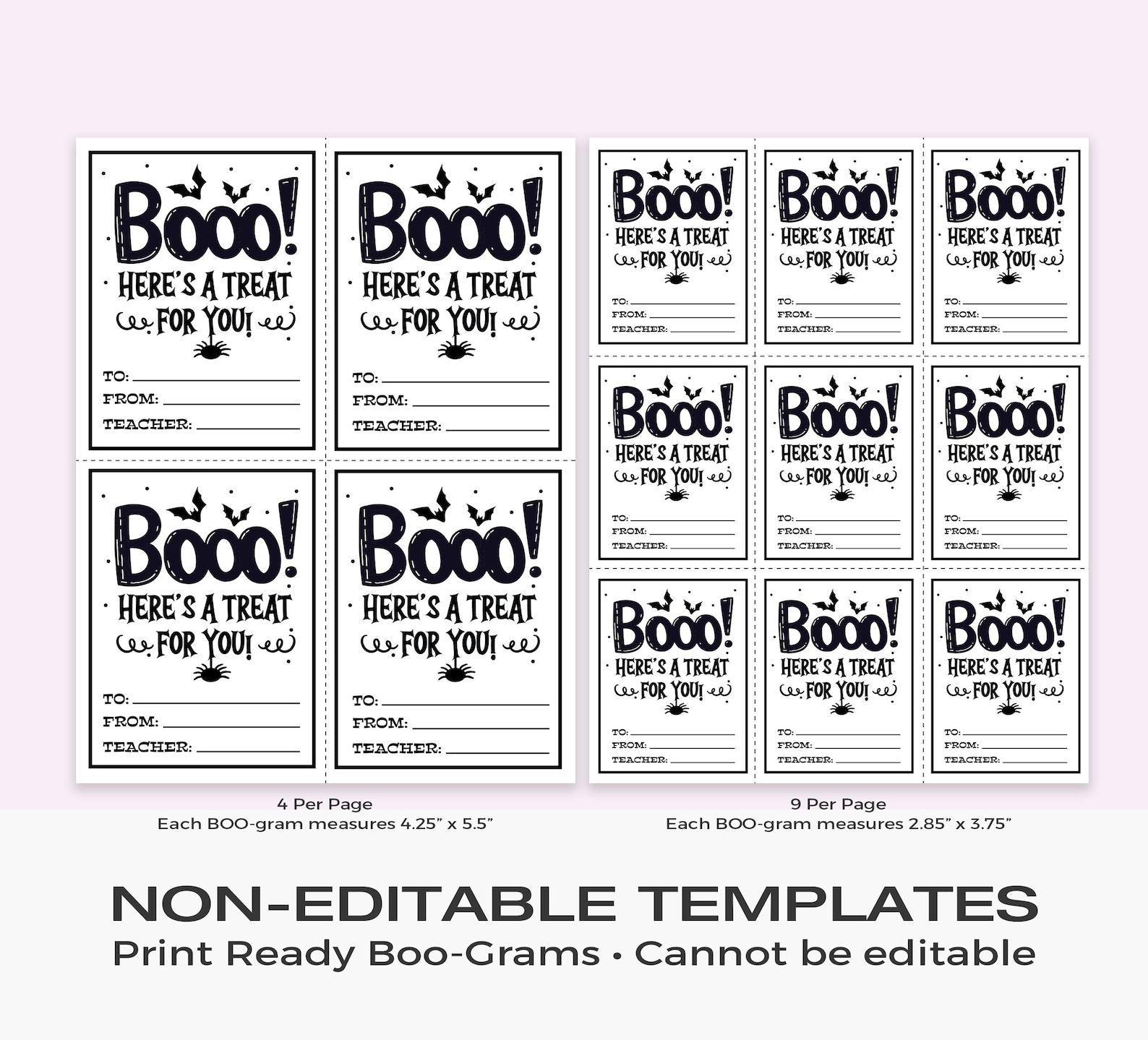 Boo Grams, Editable Halloween Candy Grams, Printable Boo Grams for ASB ...