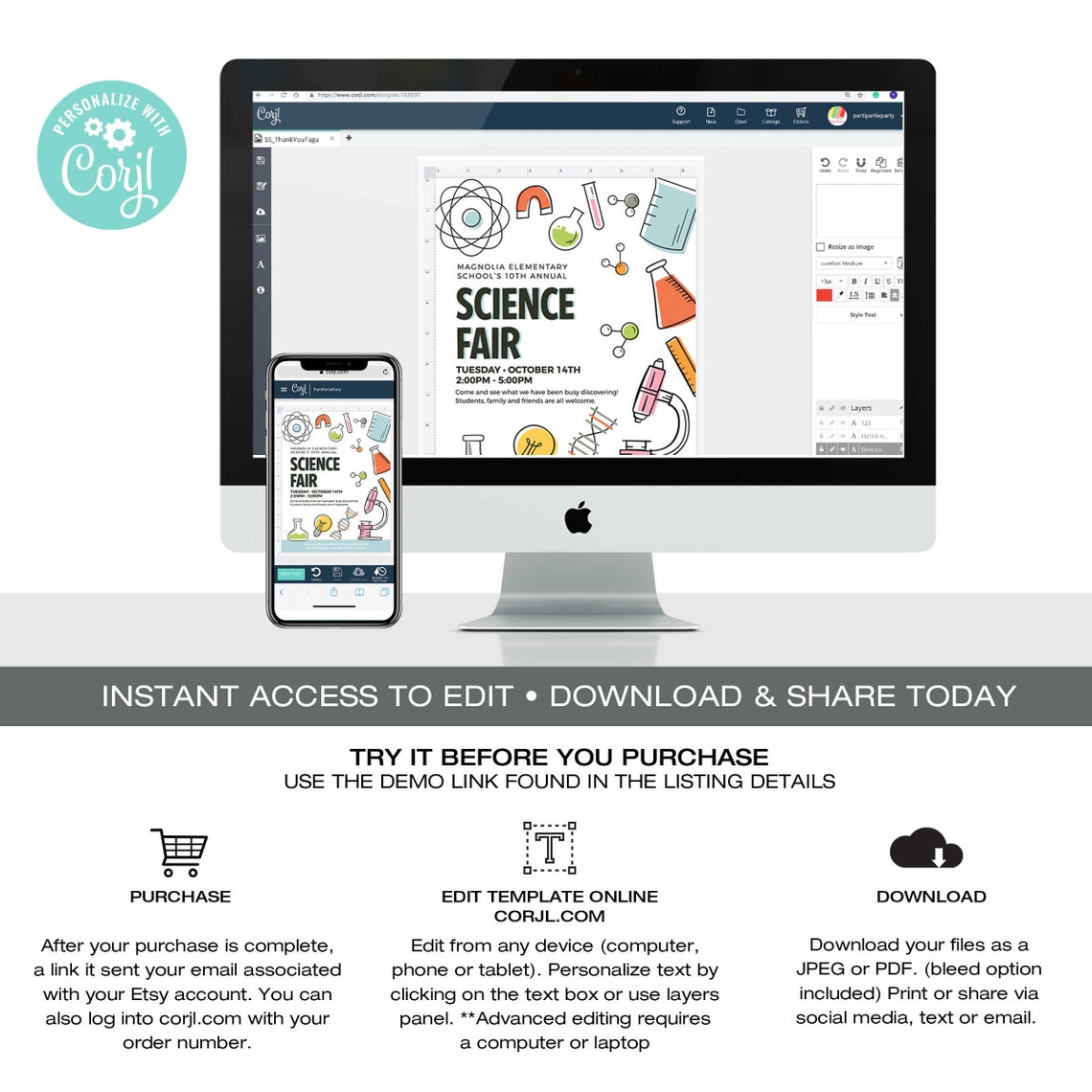 Science Fair Science Club Flyer Template EDITABLE Science Flyer 8.5 X ...