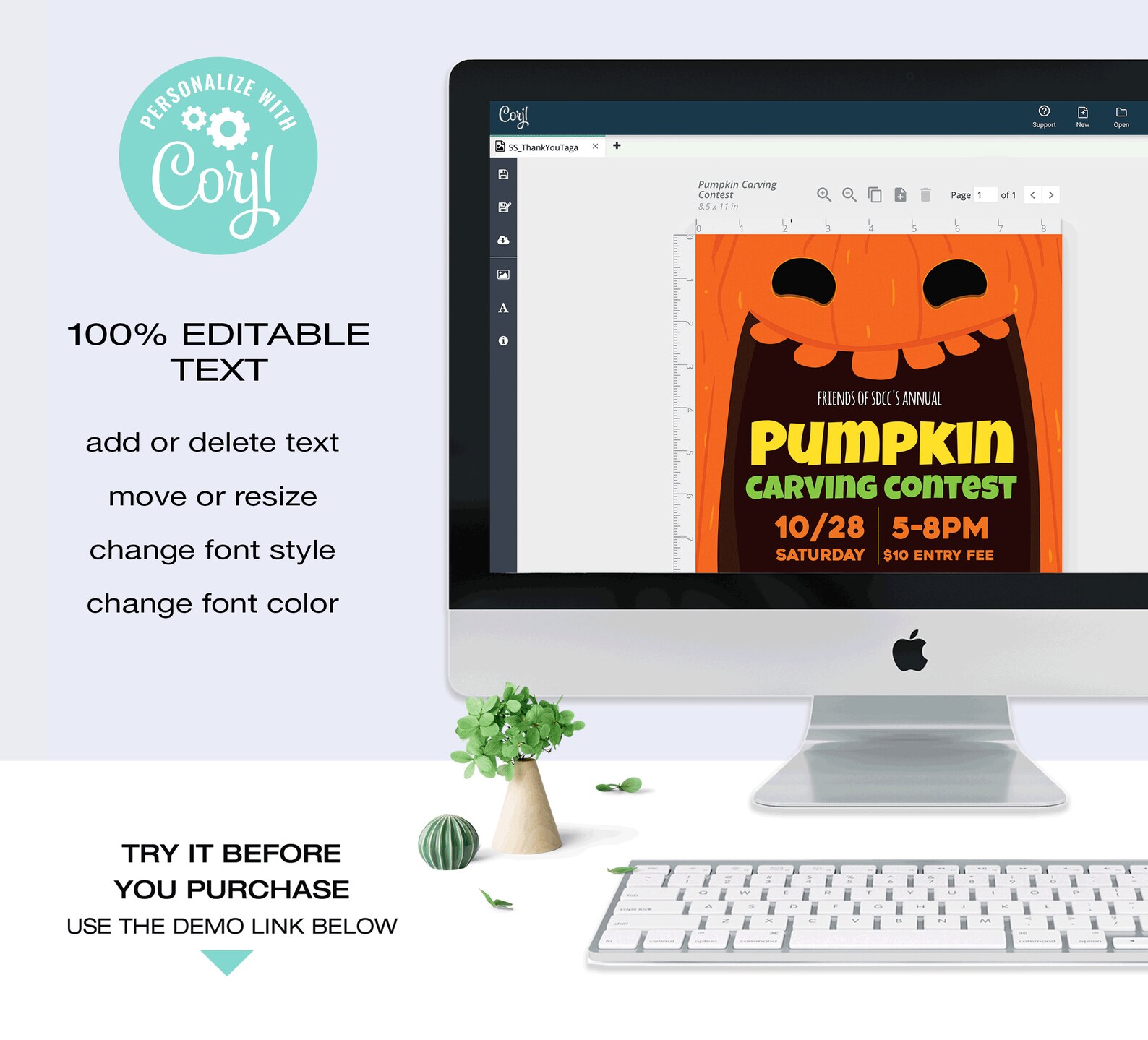 Pumpkin Carving Contest Flyer • halloween Party Flyer Template ...