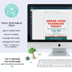 Yearbook Sales Flyer Template • Editable Yearbook Sales Flyer • PTA PTO ...