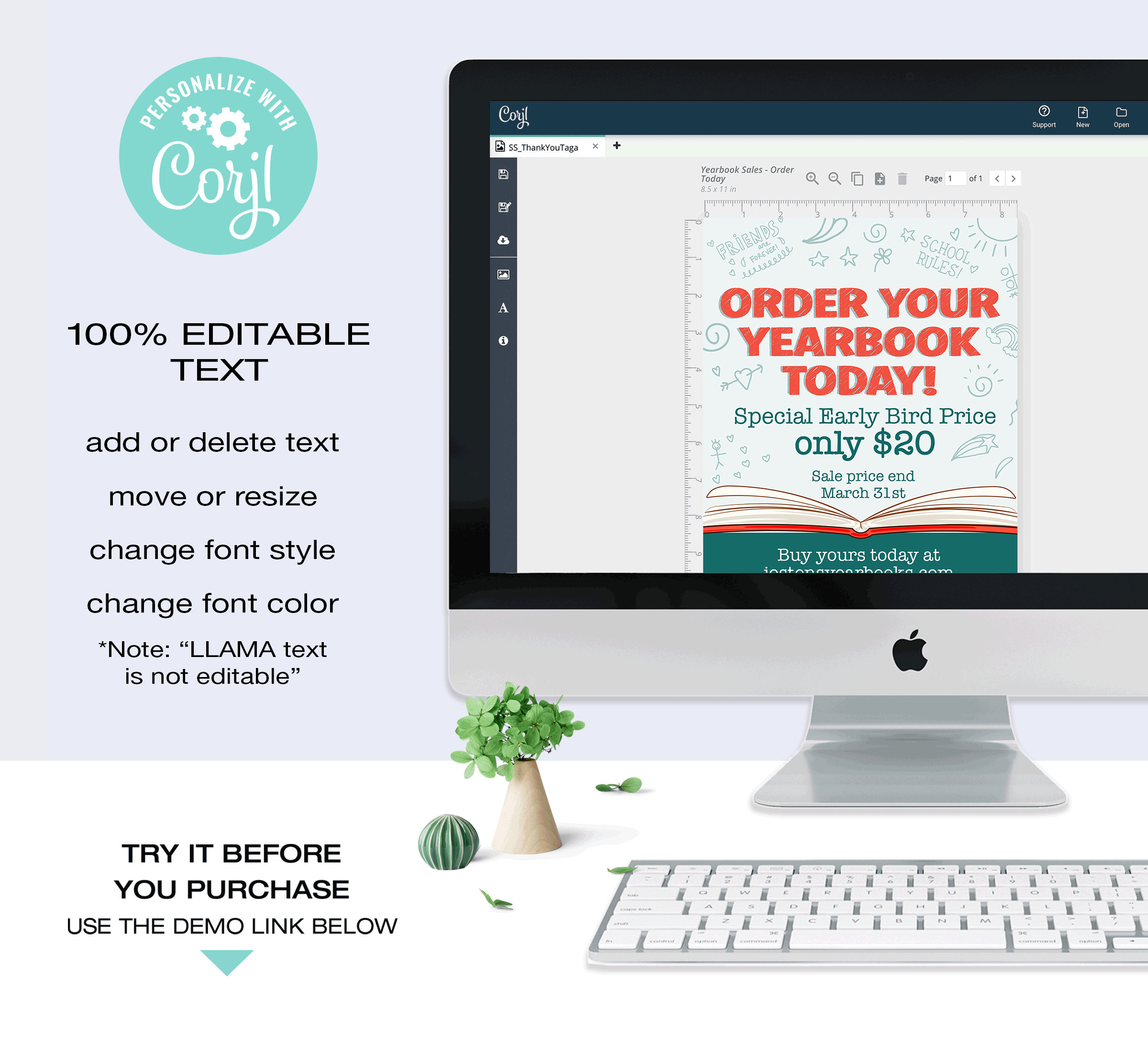 Yearbook Sales Flyer Template • Editable Yearbook Sales Flyer • PTA PTO ...