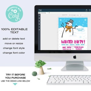 Winter Party Template • Winter Event Template | EDITABLE | Winter ...
