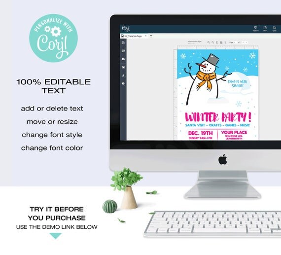 Winter Party Template Winter Event Template EDITABLE Winter Themed ...