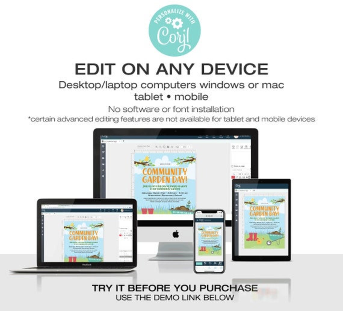 EDITABLE Garden Flyer | Community Garden Flyer Template • Garden Party ...