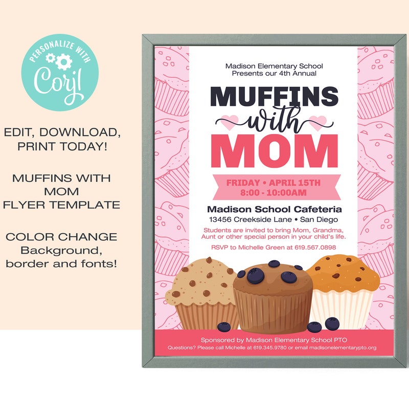 Muffins With Mom Flyer - Etsy