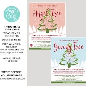 Giving Tree • Angel Tree Flyer Template | EDITABLE | Christmas Charity ...