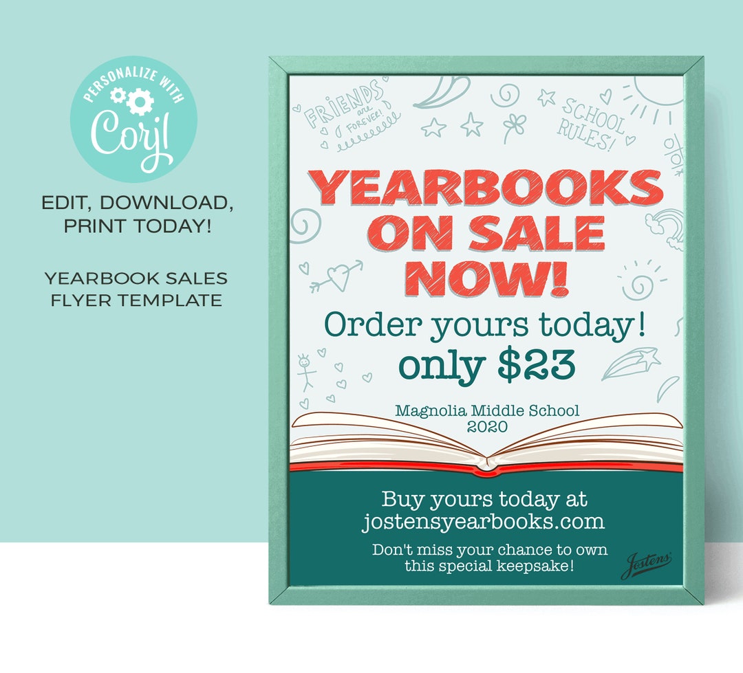 Yearbook Sales Flyer Template • Editable Yearbook Sales Flyer • PTA PTO ...