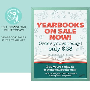 Yearbook Sales Flyer Template • Editable Yearbook Sales Flyer • PTA PTO ...