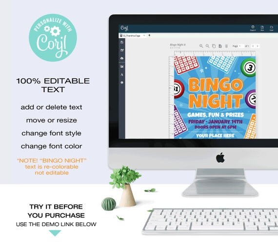 Bingo Night Flyer Template • Bingo Flyer Template | EDITABLE | Event ...