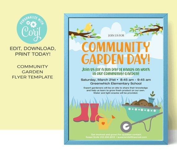 EDITABLE Garden Flyer Community Garden Flyer Template - Etsy