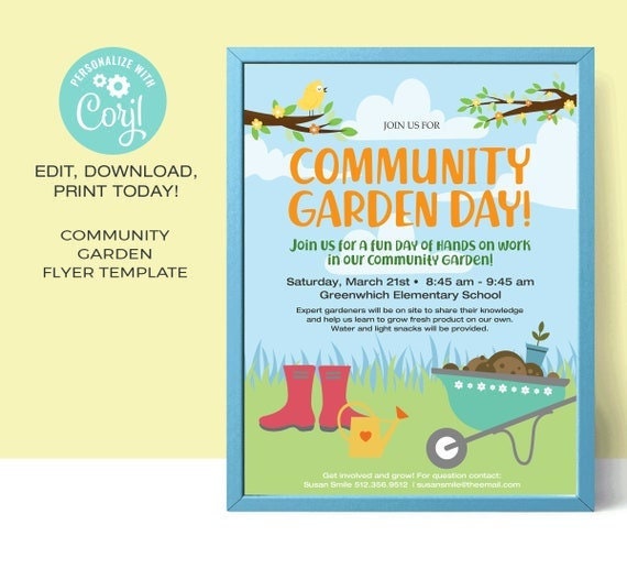 City Community Garden Flyer Template