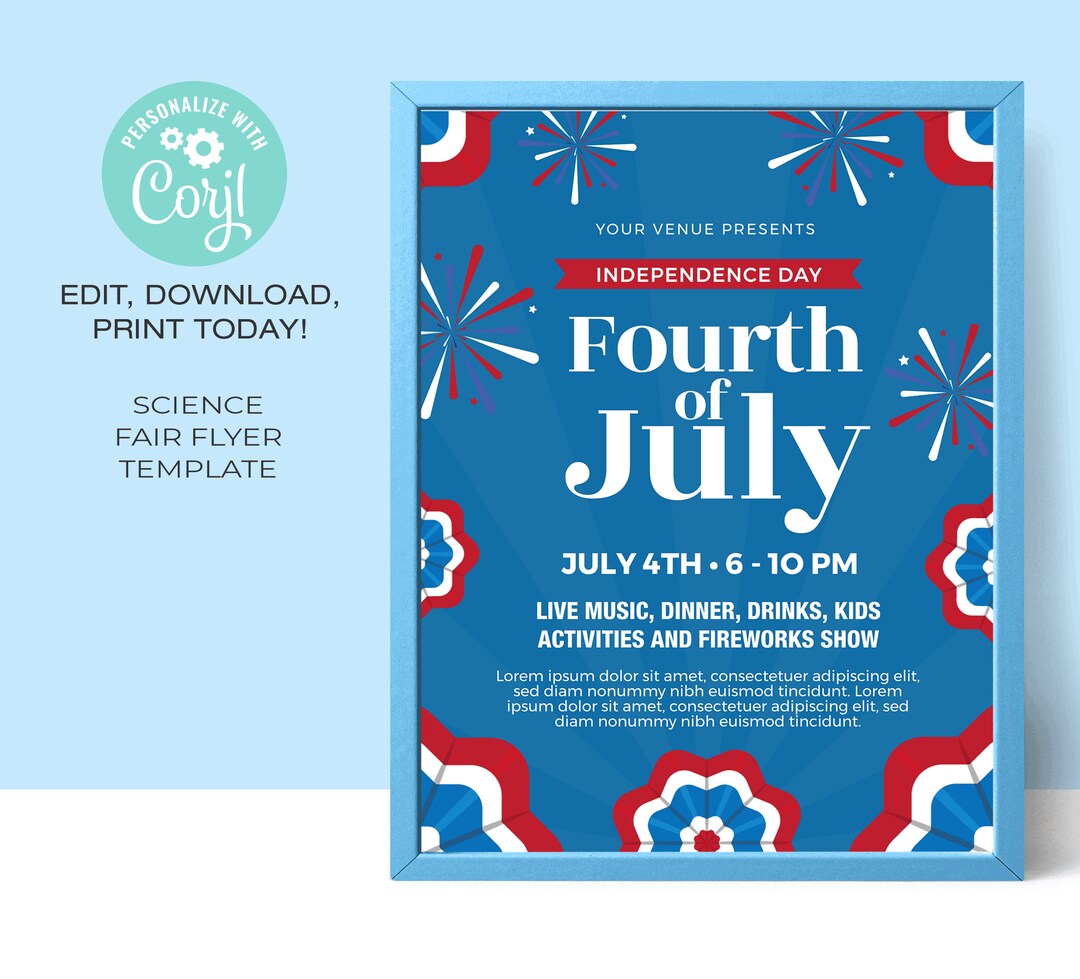 4th of July Fourth of July Party Flyer Independence Day Festival Flyer ...