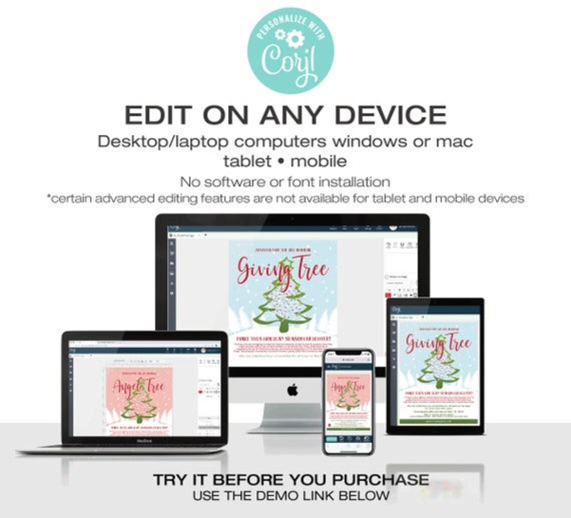 Giving Tree • Angel Tree Flyer Template | EDITABLE | Christmas Charity ...