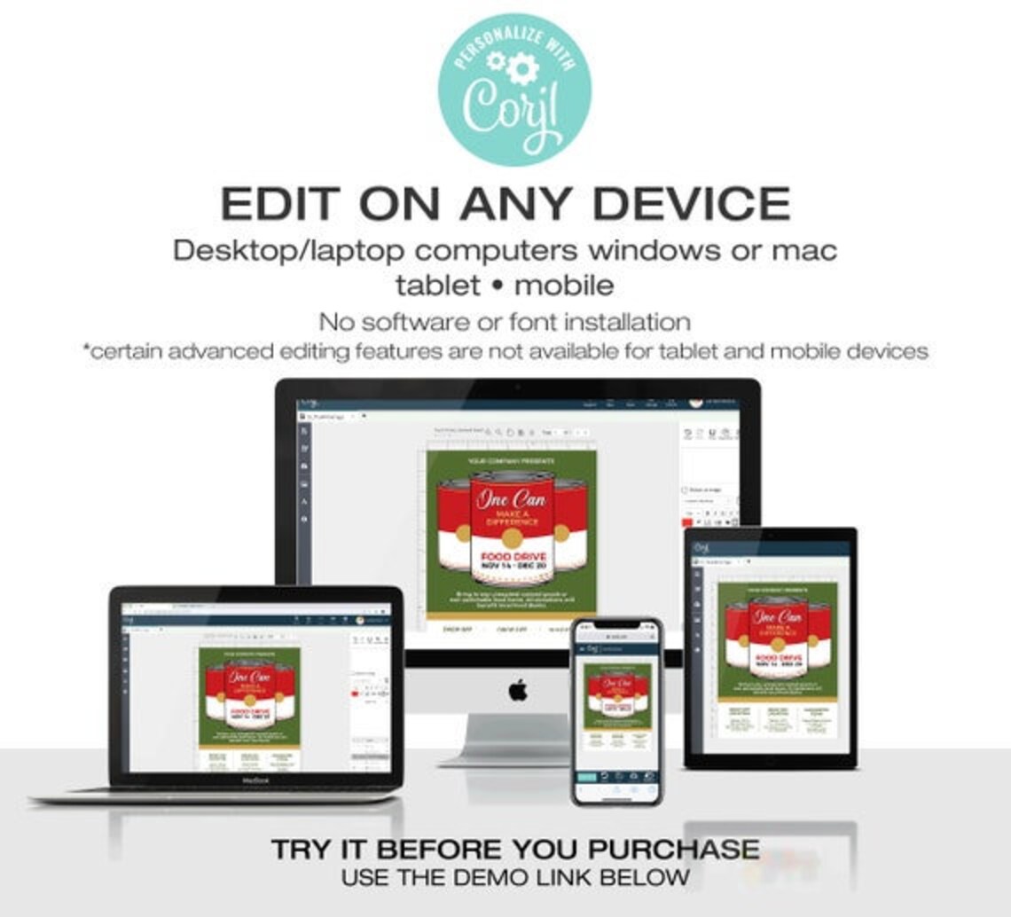 Canned Food Drive Flyer Template | Food Drive Flyer • EDITABLE ...