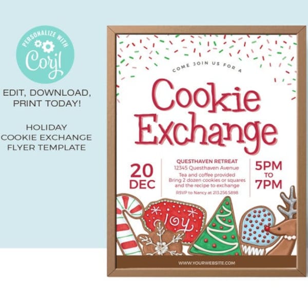 Cookie Swap Flyer Template - Etsy