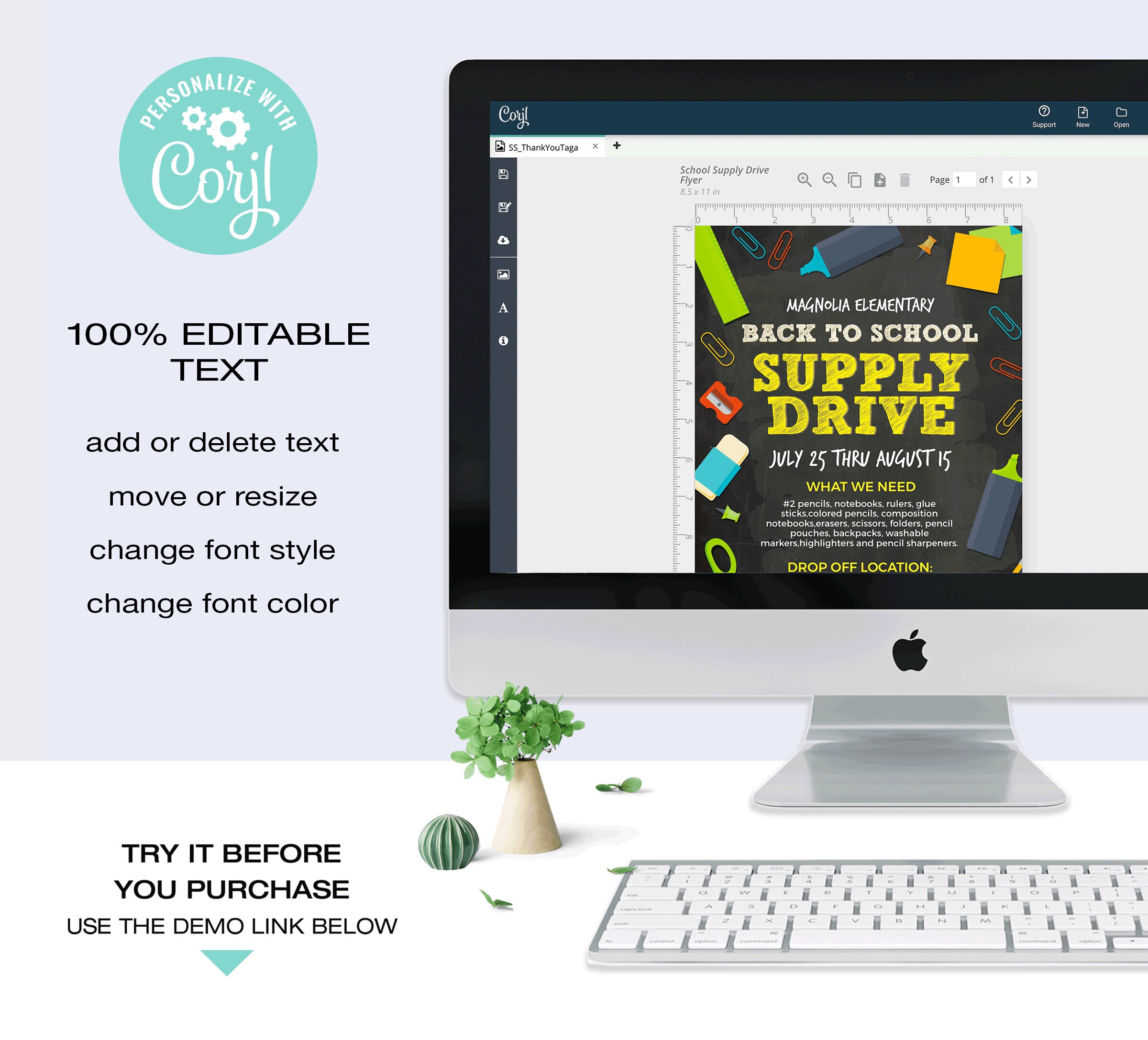 School Supply Drive Flyer Template • Back to School Flyer • Template ...