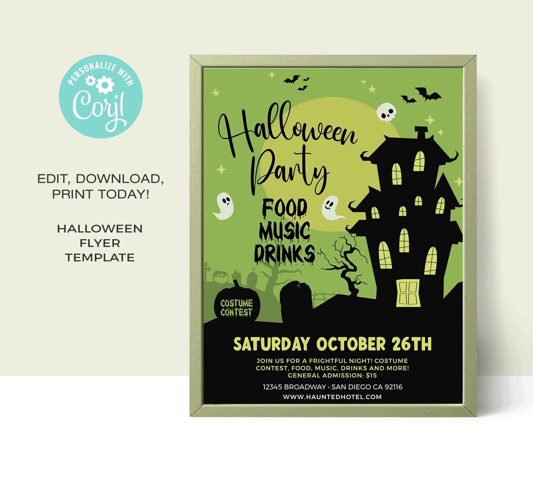 Halloween Party Flyer Template • Editable Halloween Party Flyer • PTA ...