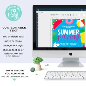Summer Pool Party Flyer Template • Pool Party • Swim Party Template ...