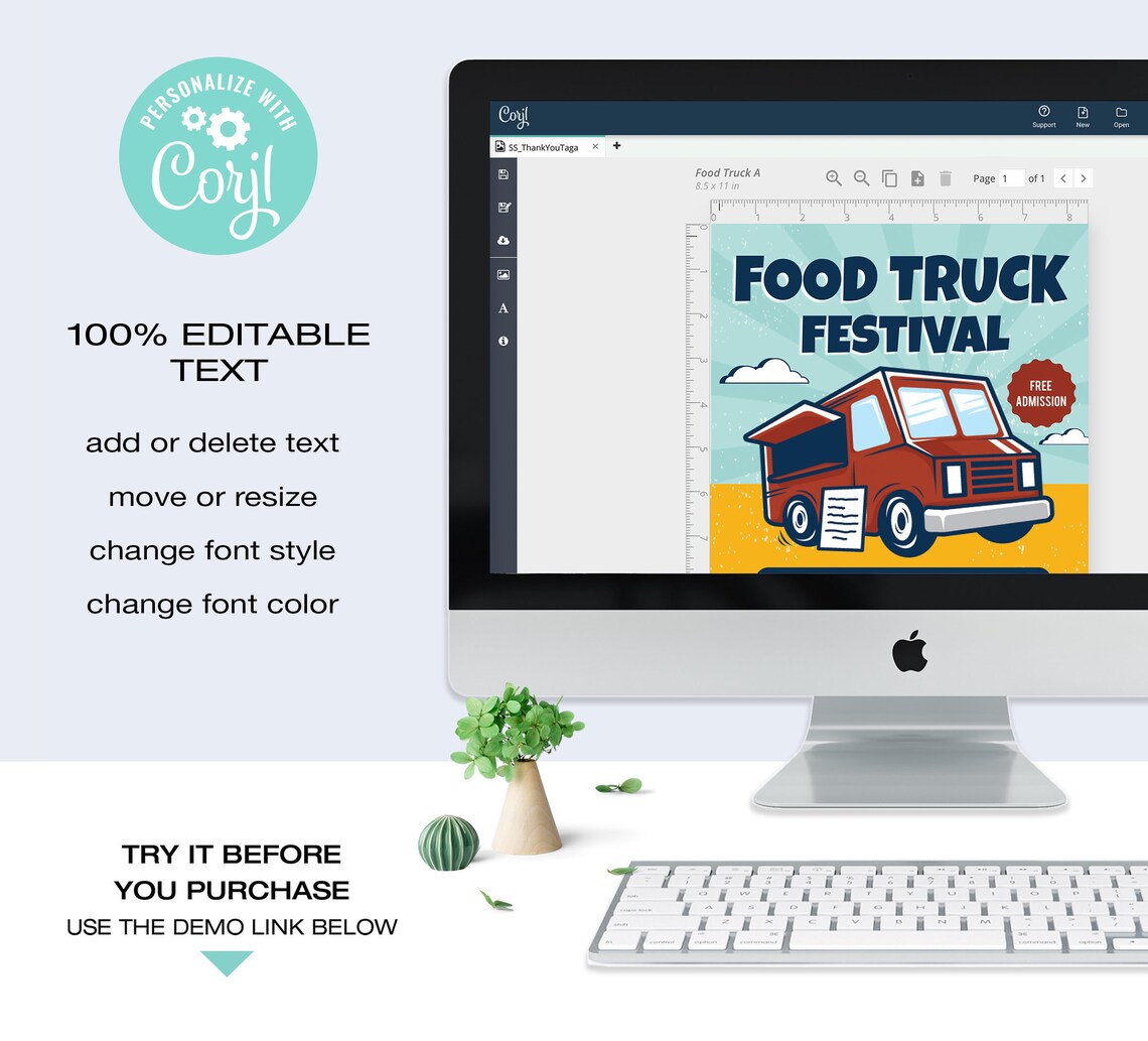 Food Truck Event Flyer Template • Food Truck Festival | EDITABLE ...