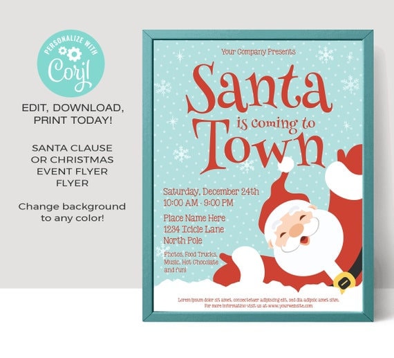 Santa Clause Flyer Template • Christmas Flyer Template | EDITABLE ...