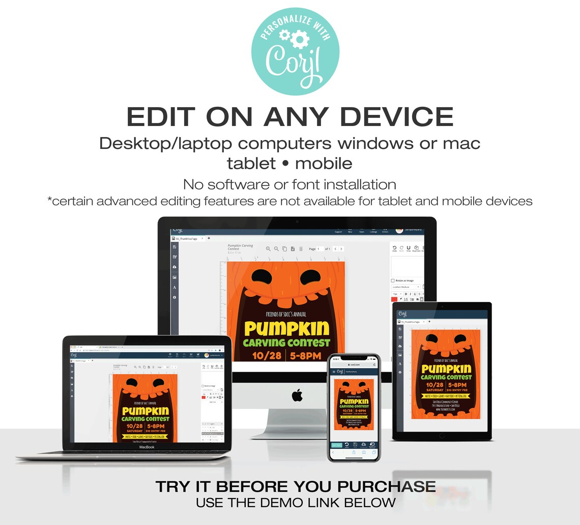 Pumpkin Carving Contest Flyer • halloween Party Flyer Template ...