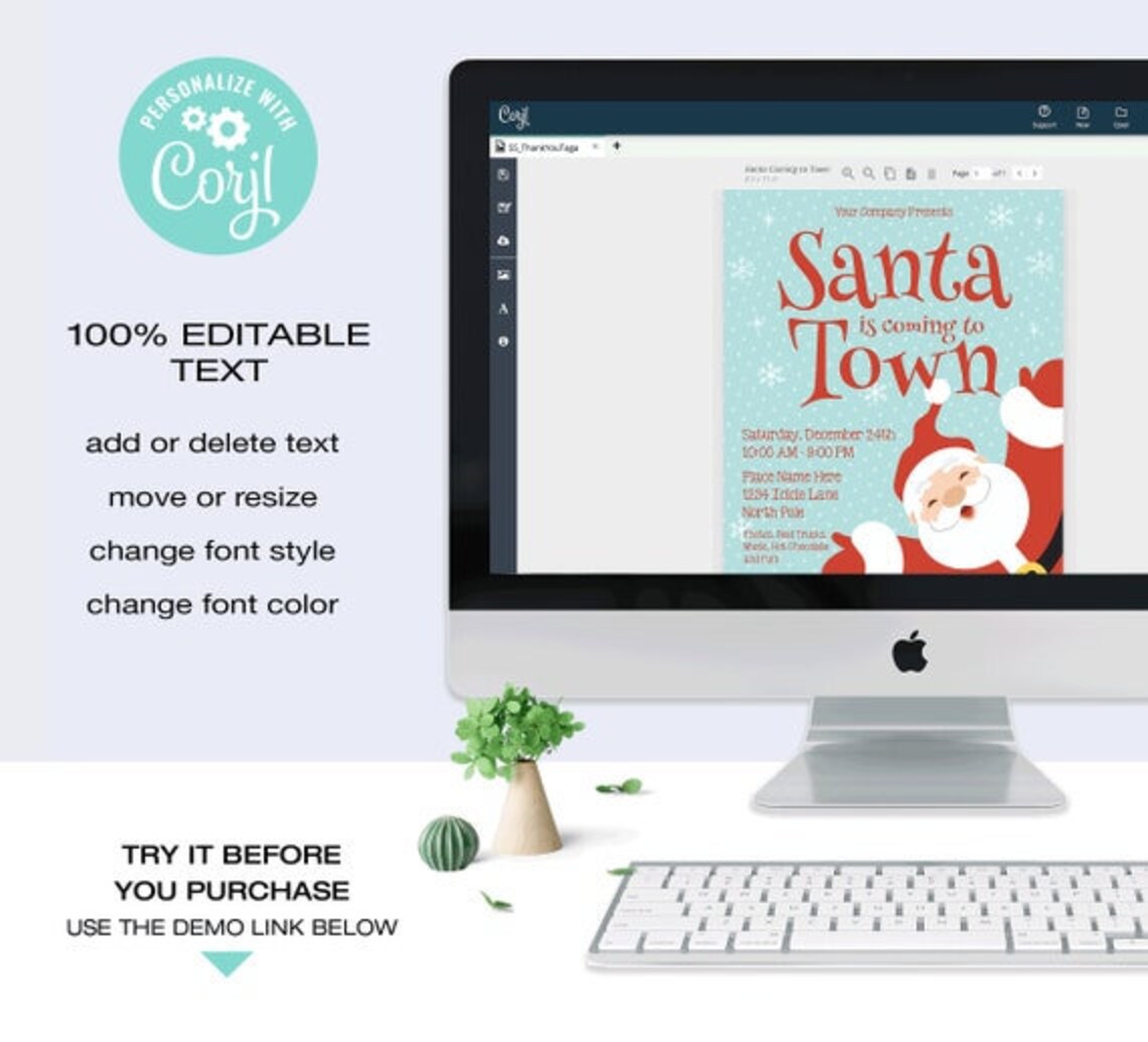 Santa Clause Flyer Template • Christmas Flyer Template | EDITABLE ...