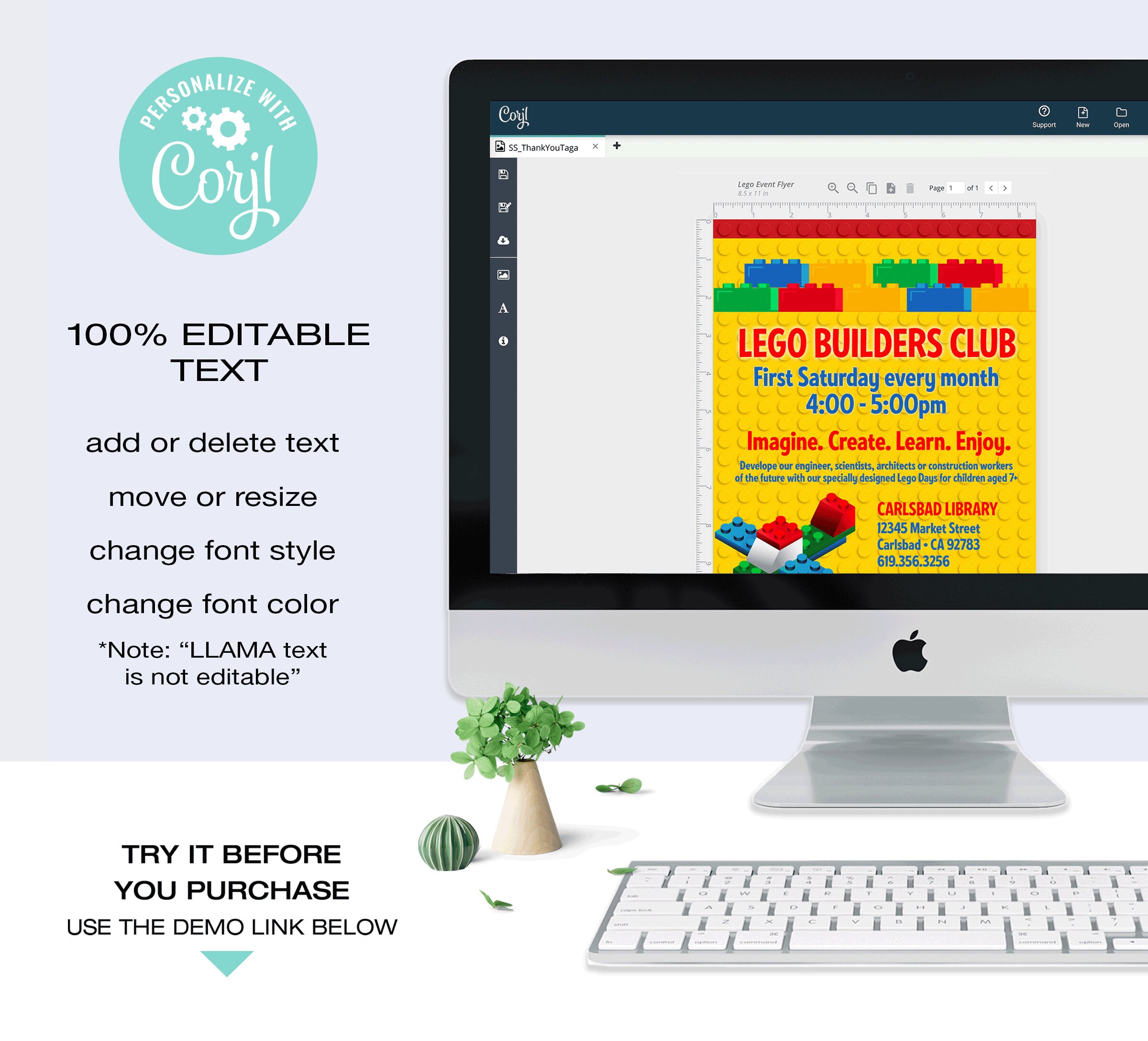 Building Brick Flyer Brick Club Flyer Template Editable Template ...