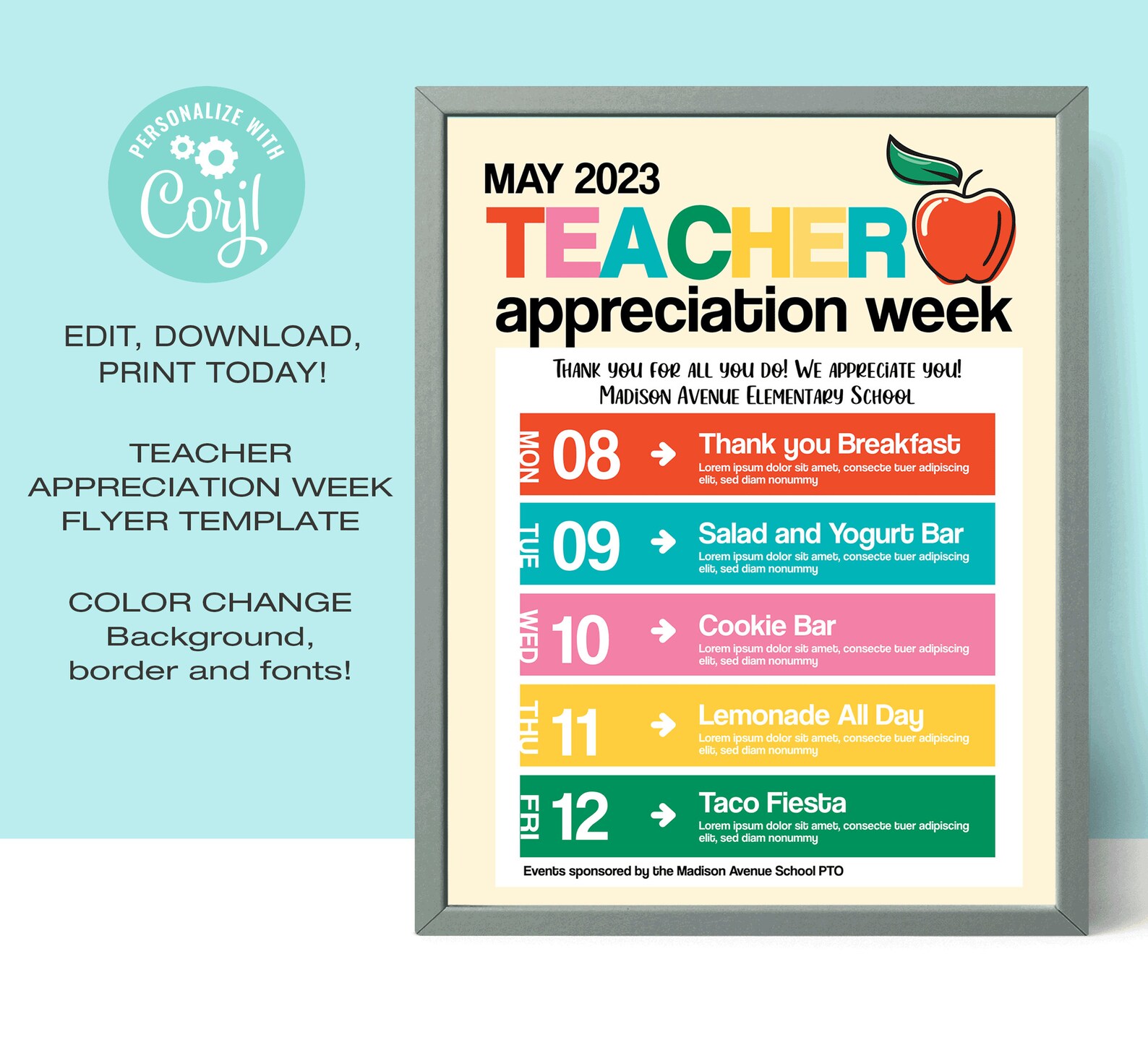 Teacher Appreciation Week Flyer Template EDITABLE| Teacher Appreciation ...