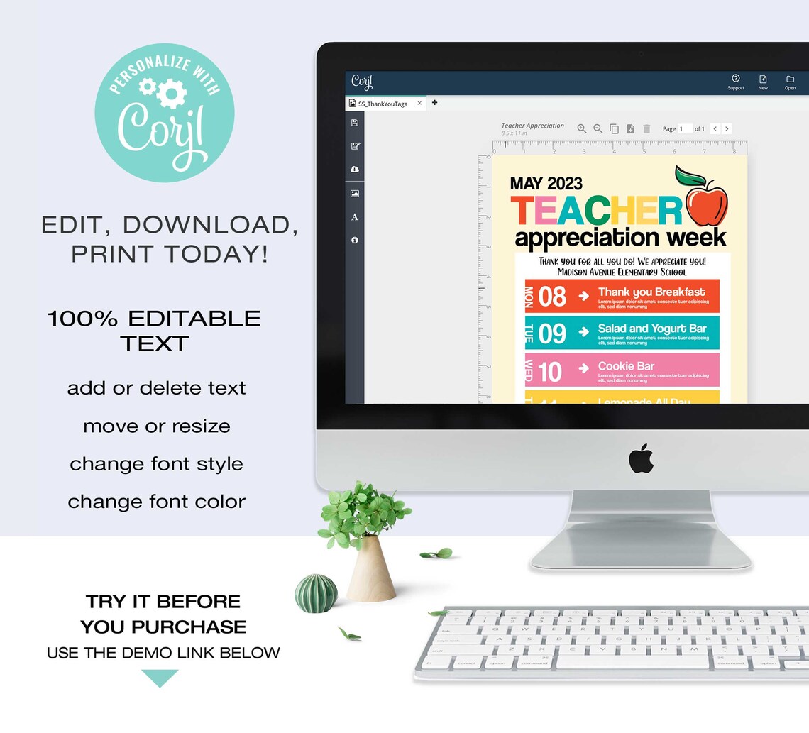 Teacher Appreciation Week Flyer Template EDITABLE| Teacher Appreciation ...