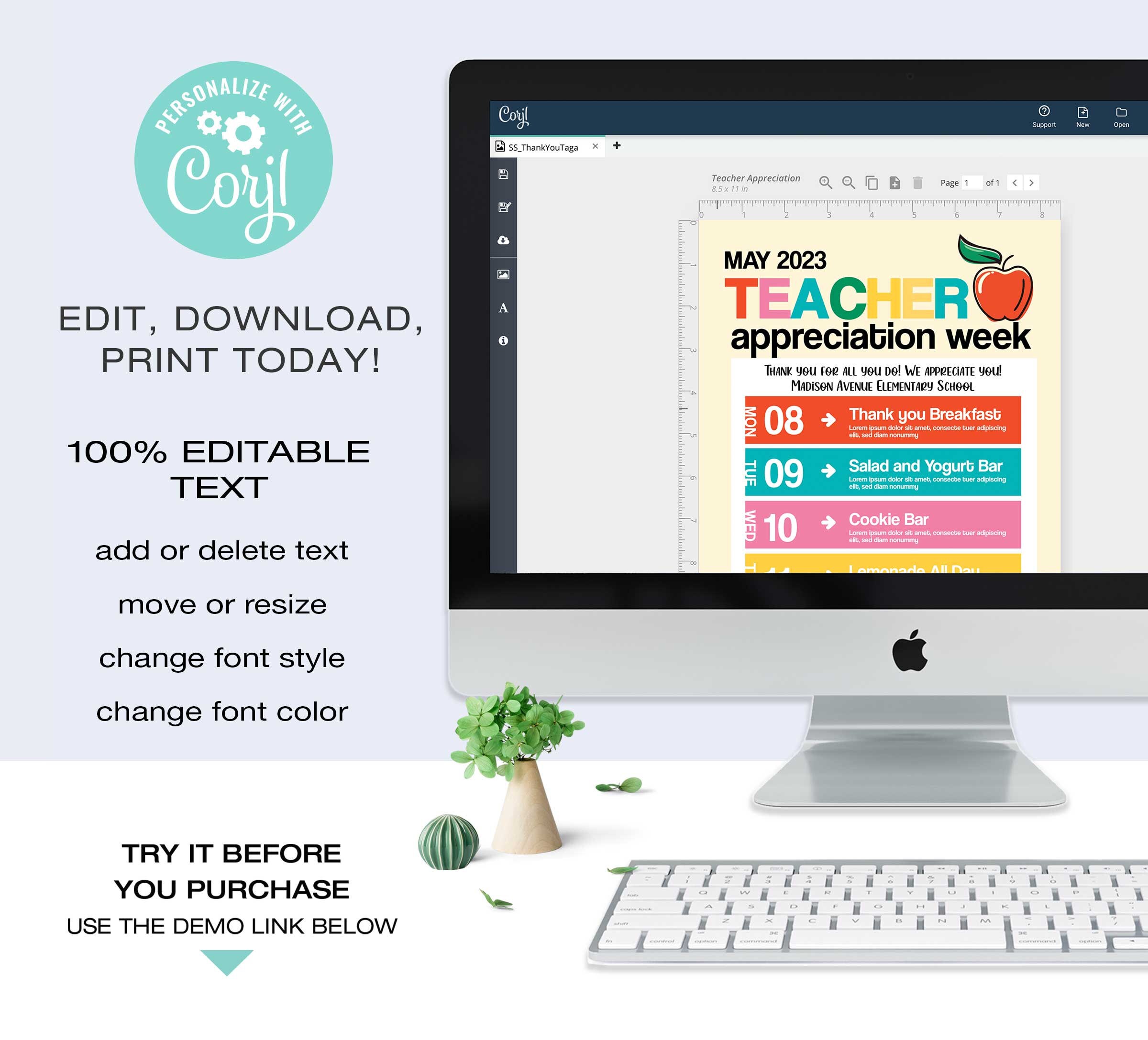 Teacher Appreciation Week Flyer Template EDITABLE| Teacher Appreciation ...