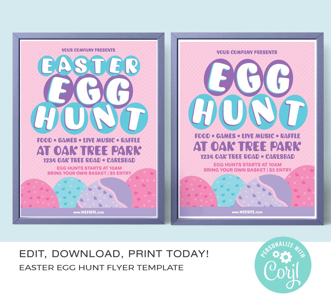 Easter Egg Hunt Flyer Template EDITABLE| Egg Hunt Flyer | Easter Flyer ...