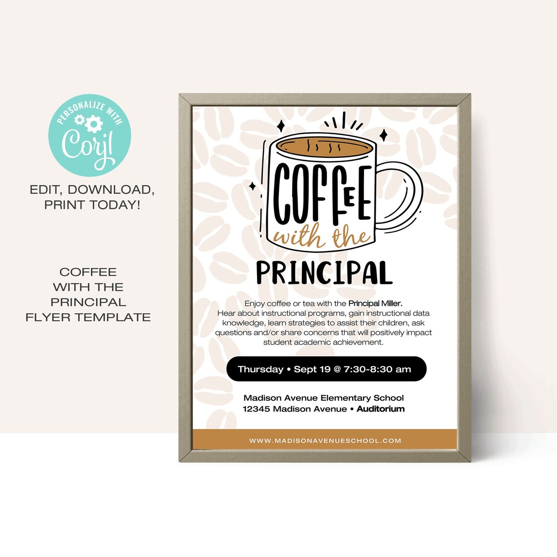 Coffee With the Principal Flyer Template • Coffee Flyer • Coffee ...