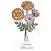 October Cosmos + Marigold Birth Flower Wall Art Poster Grandmother ...